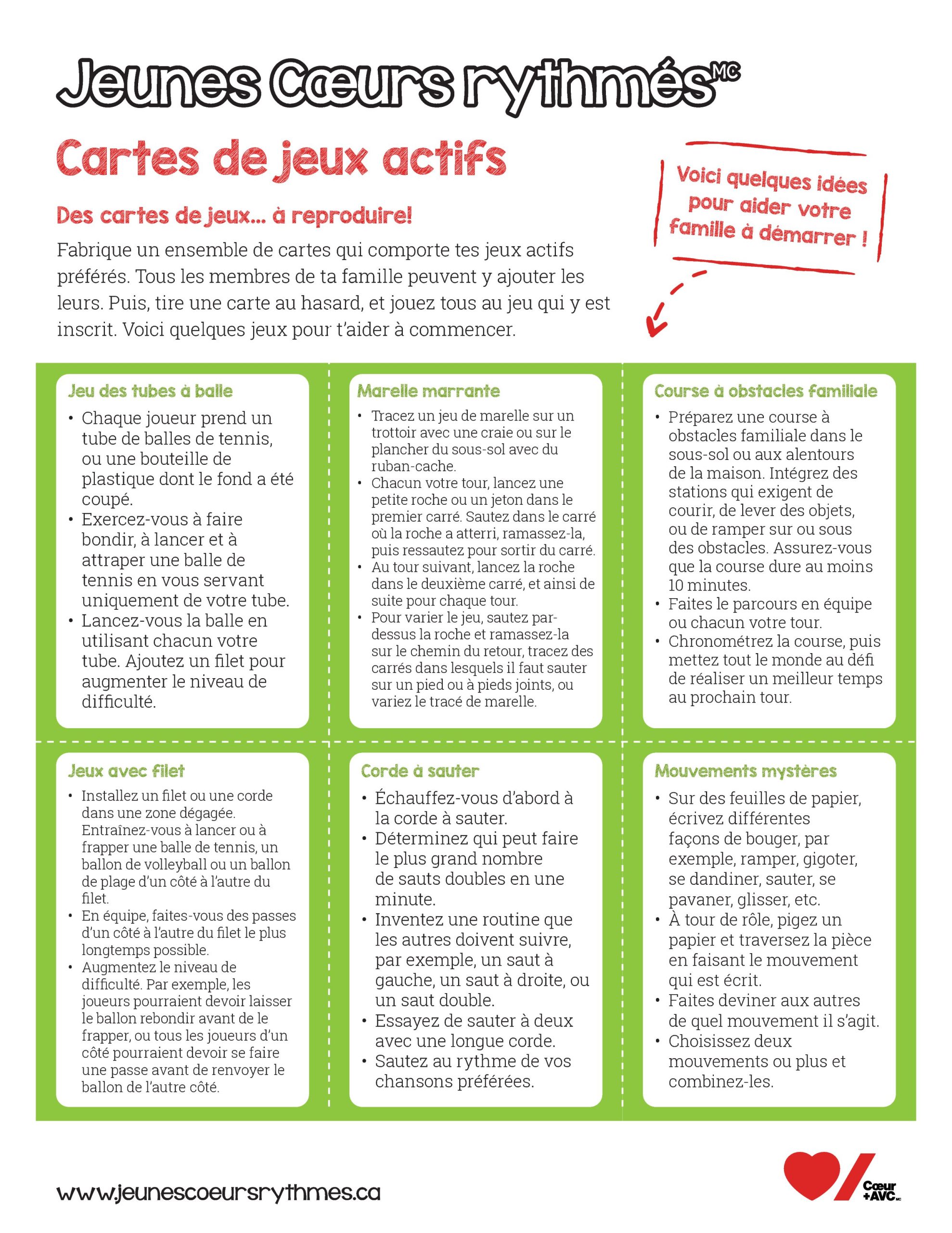 Cartes de jeux actifs - Jeunes Cœurs rythmés ᴍᴄ